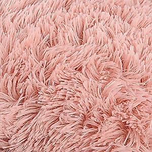 NordECO HOME Luxury Soft Faux Fur Fleece Cushion Cover Pillowcase Decorative Throw Pillows Covers, No Pillow Insert, 18" x 18" Inch, Pink, 2 Pack