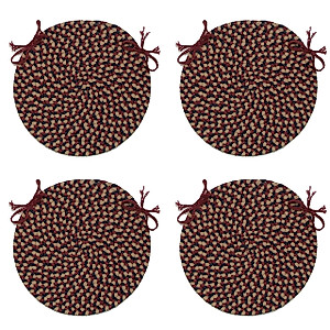 Brook Farm Chair Pad, Burgundy, Set of 4