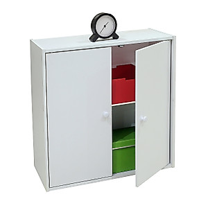 Kings Brand Furniture 2 Door Storage Organizer Bookcase, White