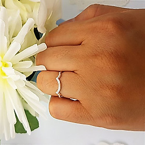 Dazzlingrock Collection 0.10 Carat (Cttw) Round White Diamond Stackable Wedding Contour Band in 14K Rose Gold Size 6.5