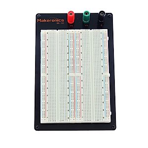 Makeronics Solderless 1660 Breadboard Super Kit - 1660 Tie-Points Experiment Plug-in Breadboard with Aluminum Back Plate + 350 Jumper Wires + 65 Jumper Wires for Prototyping Circuit/Arduino