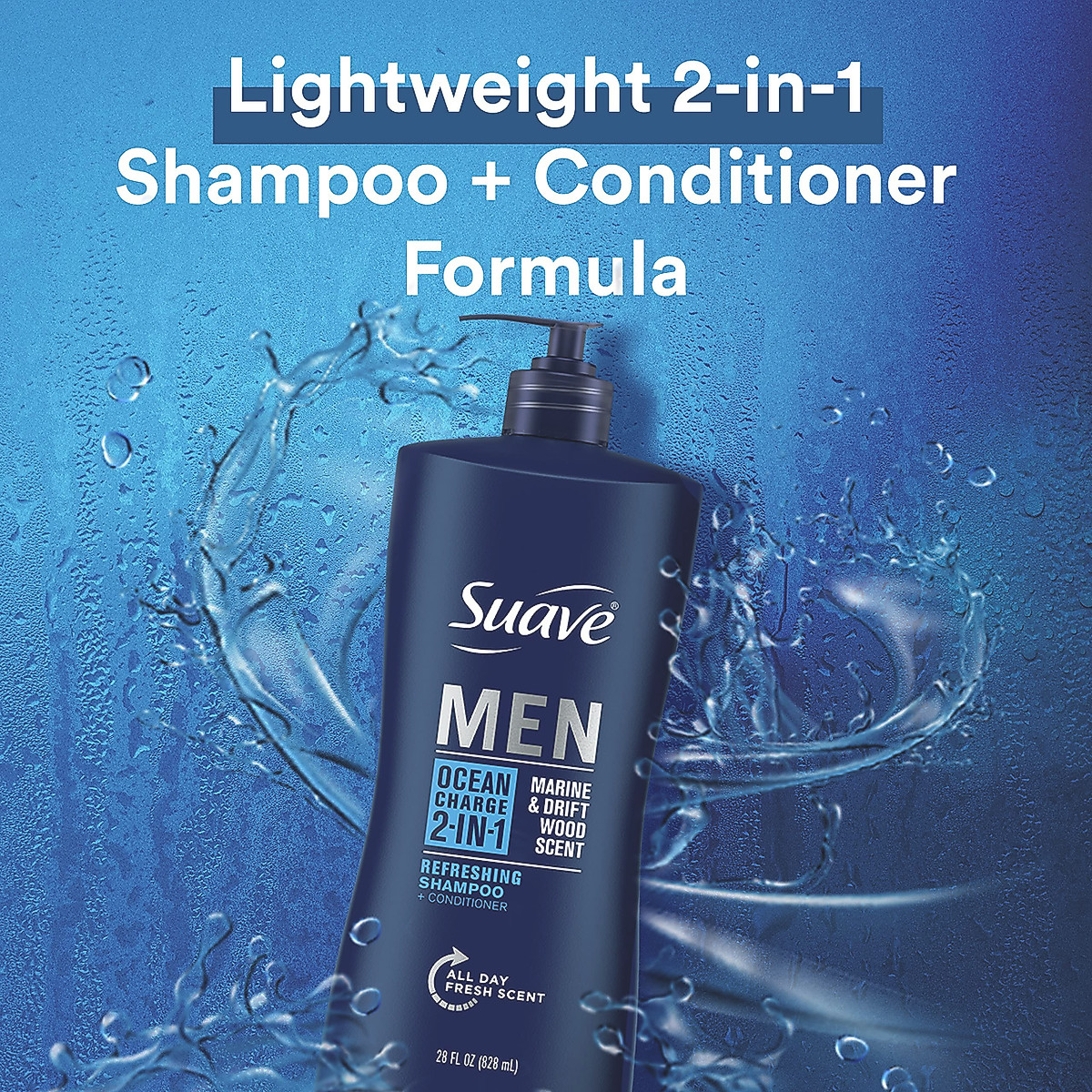 Suave 2 in 1 Shampoo and Conditioner Ocean Charge 28 oz