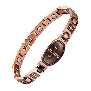 Jecanori Copper Bracelets for Women,Classic Magnetic Copper Bracelet,Valentine's Day Gifts with Sizing Tool(Liberty Series)