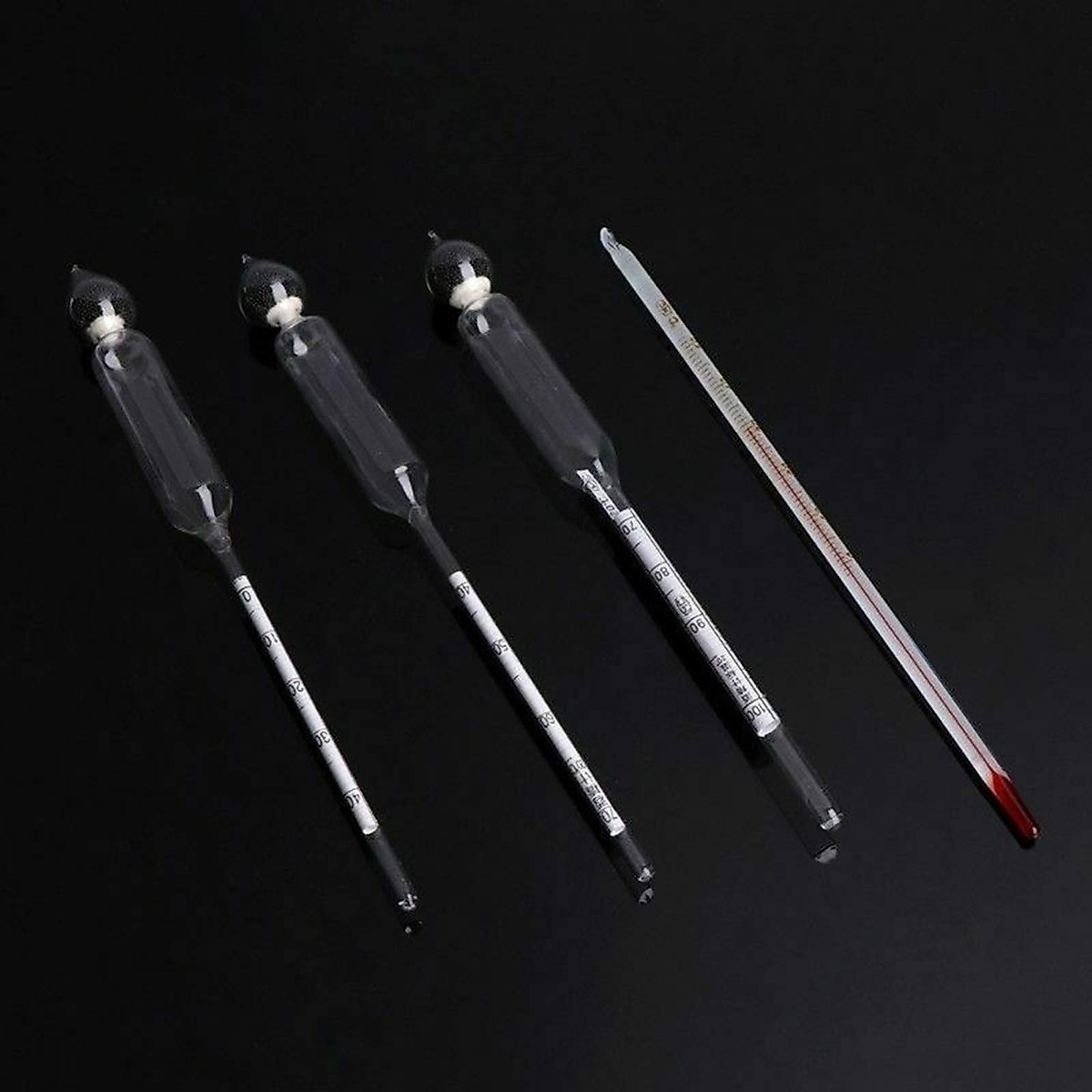 FASTROHY 3Pcs 0-100 Hydrometer Alcoholmeter Spirit Alcohol Meter Tester & Thermometer