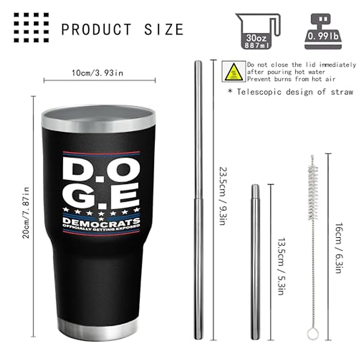 D.O.G.E Democrats Officially Getting Exposeds Funny Political Tumbler With Lids For Friends