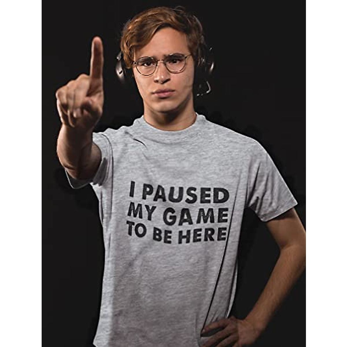 I Paused My Game to Be Here Shirt Funny Video Gamer Gift Geek T-Shirt T-Shirt 3X-Large Gray