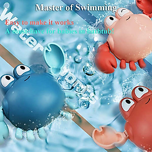 NEXTAKE Wind-up Crab Bath Toy, Windup Swimming Crab Tub Toy Bathtub Crab Floating Water Toy Cute Little Crab Clockwork Bathtub Toy Pool Toy (Deep Blue)