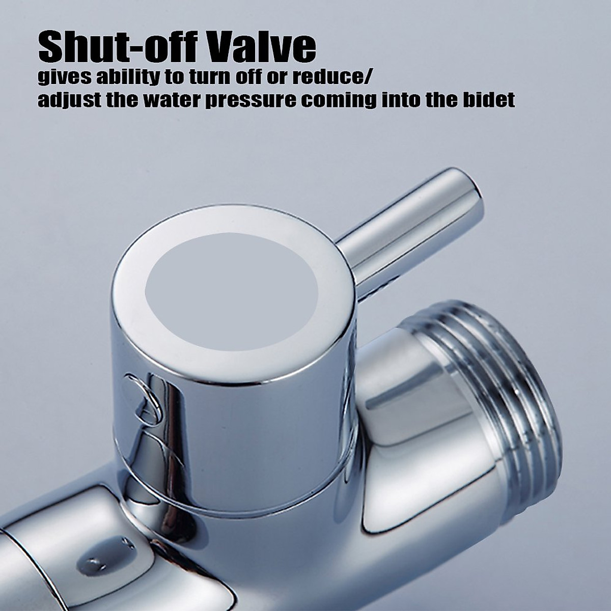 Bidet Valve Adapter 7/8"-Brass Hand Shower Diverter for Toilet Sprayer with Shut Off-3 Way Tee Water Diverter for Bathroom Faucet(Only T-Valve)