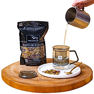 Pure And Easy Tea, Glass Tea Infuser Mug with Lid, Modern Borosilicate Glass Tea Filter Steeping Cup, Best Tea Gift for Loose Leaf Tea Lovers, 400 mL/13.5 oz