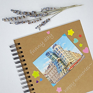 suituts 8X8 Inch Scrapbook Photo Album Hardcover Kraft Scrapbooking with Kits, (60 Pages) DIY Scrapbook Album for Kids, Friends, Family, Anniversary Wedding, Extra 2 Photo Boxes, Pens, DIY Stickers