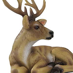 ReefoneArt Paperweight Figurine Festive Deer Animal Sculpture Home Decor or Outdoor Garden Statue - 5X 5 x 3.6 Inches