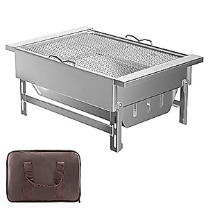 LASIEYO Portable Charcoal Grill, Desk Tabletop Stainless Steel Folding Smoker Barbecue Camping Grill, IGT Camping Table BBQ Grill with Storage Bag for Outdoor Cooking Camping Hiking Picnics Party