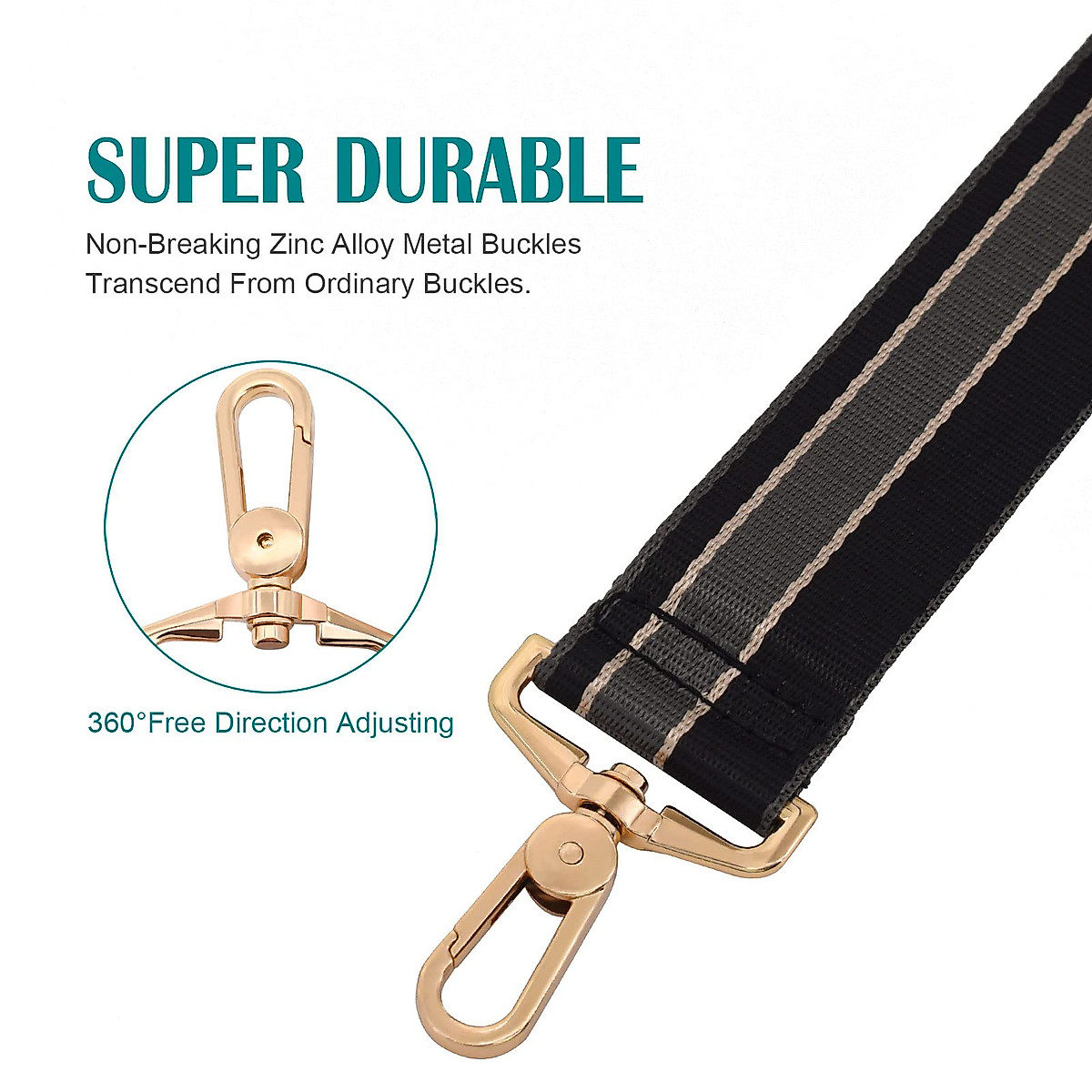 River Lake Purse Strap Replacement Crossbody Handbag Stripe Wide Adjustable