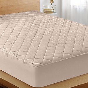 Utopia Bedding Quilted Fitted Mattress Pad, Queen Size, Elastic Fitted Mattress Topper Protector and Cover Stretches up to 16 Inches Deep, Machine Washable (Beige)