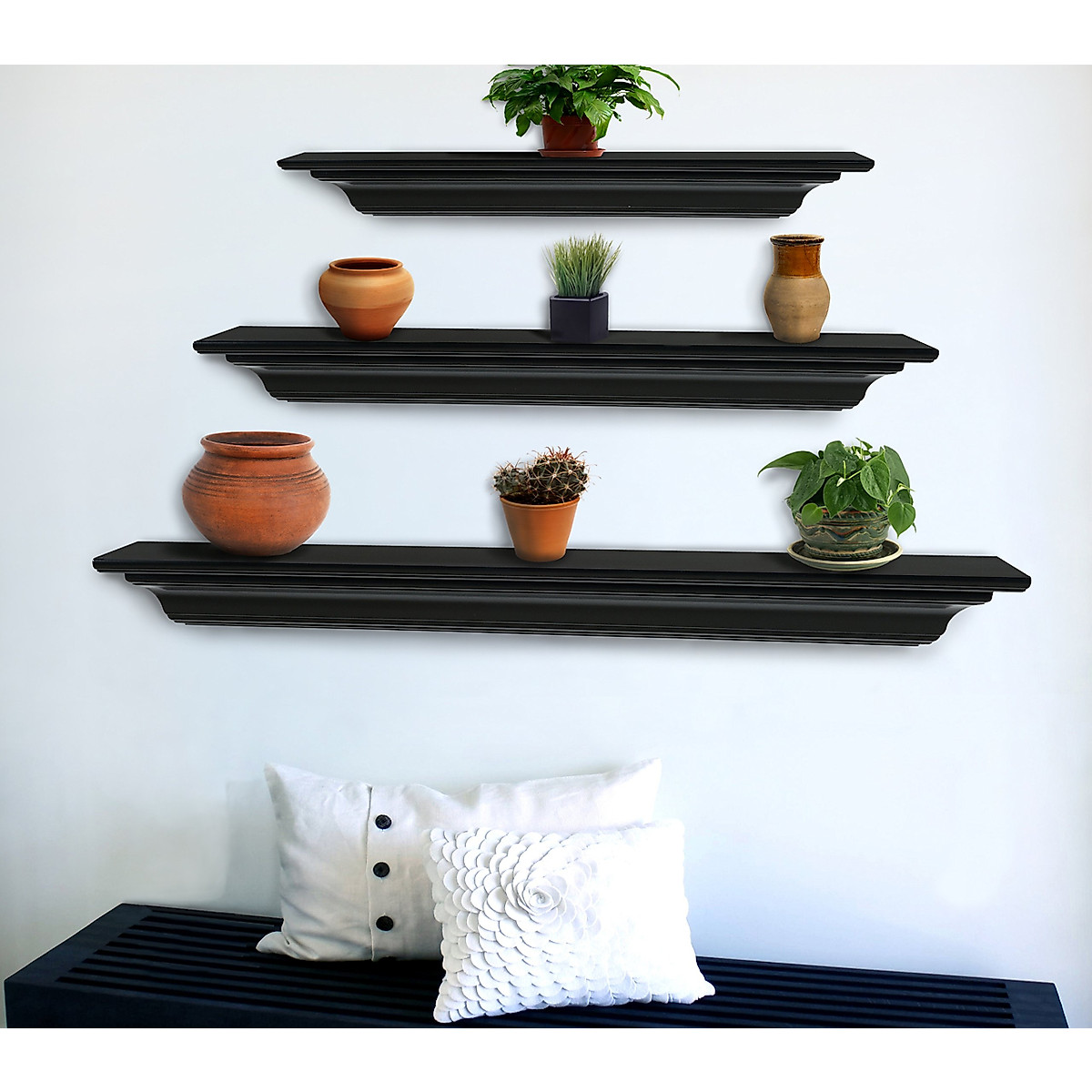 Pearl Mantels 618-48B Crestwood Wall Shelf, 48-Inch, Black