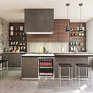 NewAir | 177 Can Beverage Cooler With Glass Door | Reversible Insulated Hinge Door Mini Fridge, Adjustable Shelves, Key Lock, Stainless Steel | Built-in, Freestanding, Under Counter Refrigerator