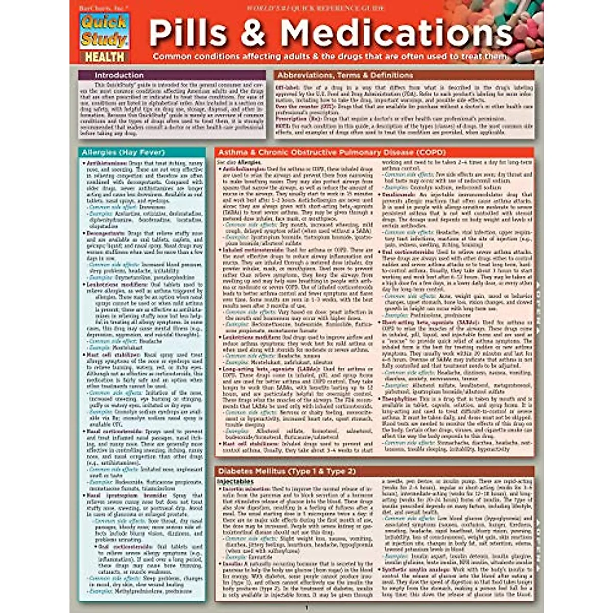Pills & Medication QuickStudy Laminated Reference Guide (QuickStudy Health)