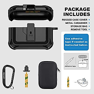 Maxjoy for AirPods Pro 2nd Generation Case Cover, AirPods Pro 2/Pro Protective Case with Automatic Magnetic Lock Cover with Keychain Compatible with Apple Airpods Pro 2 2023 2022/Pro 2019, Black