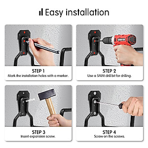 NEO-TEC Garden Hose Reel Heavy Duty Hose Holder Durable Water Hose Hook Wall Mounted w/Screw up to 100ft 1pc Black