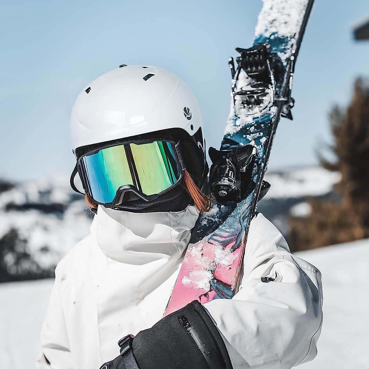 VANRORA Ski Helmet, Snowboard Helmet - Glossy White, M