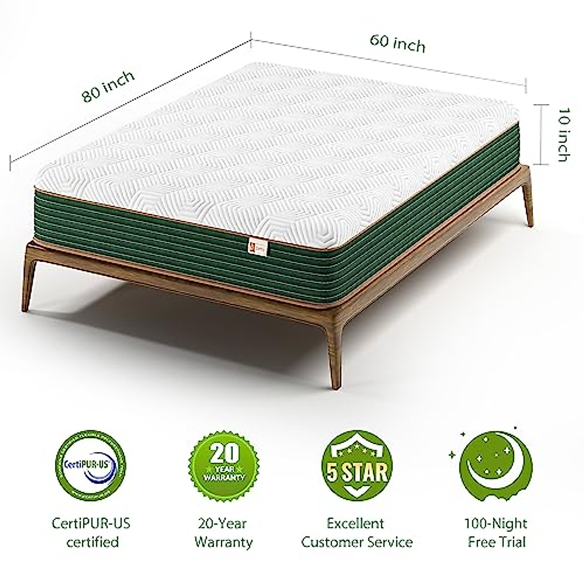 Zeffly Queen Size Mattress 10 Inch, Gel Memory Foam Mattress with Individual Pocket Springs, Hybrid Mattress in a Box for Pressure Relief & Cooler Sleep, CertiPUR-US Certified