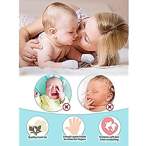 Baby Mittens 0-6 Months, Baby Mittens, Newborn Mittens No Scratch Mittens Newborn, Baby Gloves 0-6 Months, Newborn Gloves, Guantes Para Bebes De 0-3 Meses, Eczema Gloves 6 Pairs (Set A)