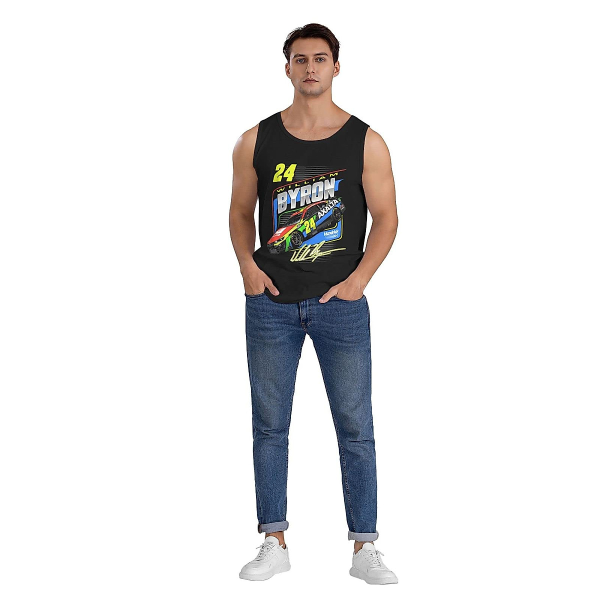 William Byron 24 Men Sleeveless Garment Sport T-Shirt Athletic Undershirt Tank Top Shirt Quick Dry Men's Tee Black
