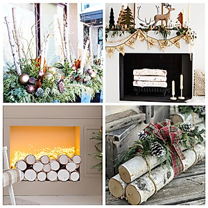 6 Pack Birch Logs Decorative Birch Branches Natural Birch Log for Decoration,Crafts,DIY, Fireplace Decor Firewood(Birch Logs:2.3"-3.2" Dia. x 16.5" Length)