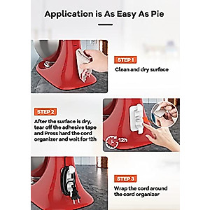 Cord Organizer for Small Kitchen Appliances: 10 Pack Upgraded Cord Wrapper Cord Holder with Reusable Cable Ties, Power Cord Keeper Stick on Mixer, Blender, Coffee Maker, Pressure Cooker and Air Fryer