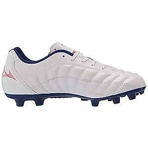 Mizuno Boy's Rebula Cup Select Jr. Soccer Shoe, White-Red, 2 Big Kid