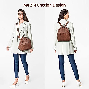 Backpack Purse for Women,PU Leather Satchel Handbags for Women Ladies Work Office Travel College Student School Bookbag with USB Charging Port,Fashion Casual Anti-Theft Shoulder Bag fits 11inch Tablet