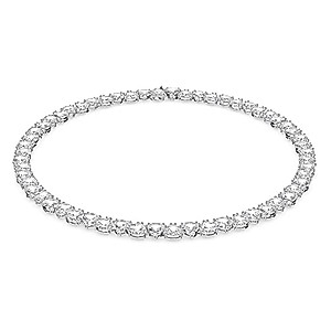 Swarovski Millenia necklace, Trilliant cut, White, Rhodium plated