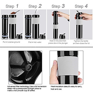 Fdit Portable Mini Espresso Maker Hand Held Pressure Caffe Espresso Machine Compact Manual Coffee Maker for Home Office Travel Outdoor(Black)