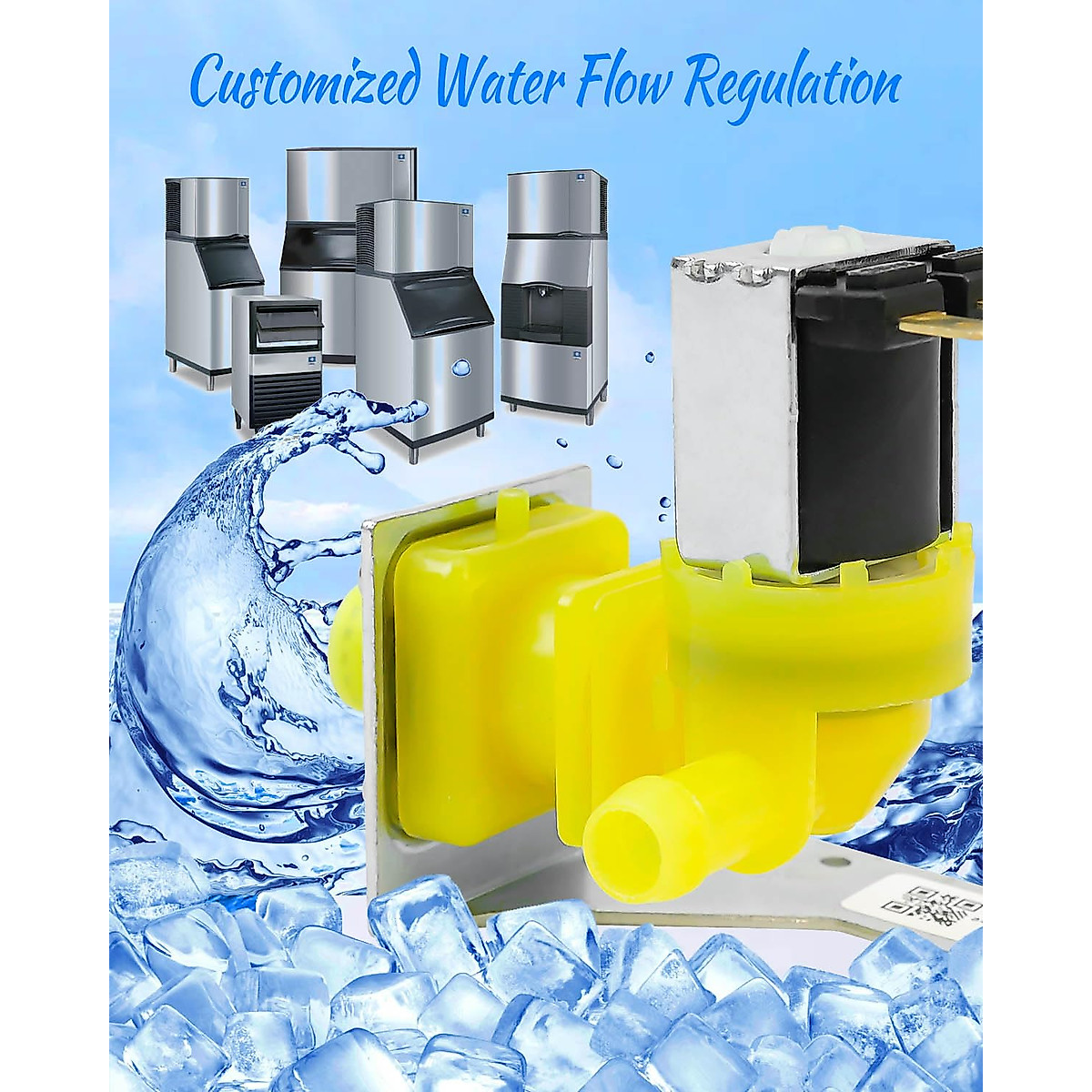 000009121 Ice Machine Water Valve Replacement Kit Compatible with Manitowoc Ice Machines, IH9121 Water Inlet Valve for Ice Machine Maker, 000008486 Water Fill Intake Valve with Sealing Tape