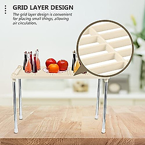 Mobestech Countertop Room Tier White Sundries Microwave Shelf Kitchen Living Household Condiment Holder Cabinet Organizer Bedroom Floor Functional Sundry Under Pantry Seasoning Home