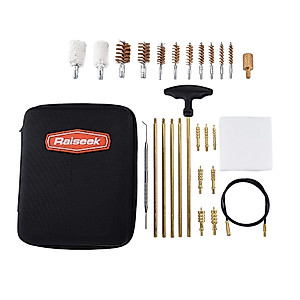 Raiseek Gun Cleaning Kit Rifle Handgun Shotgun Cleaning Kit in Zippered Portable Pouch for .22 .243 .280 .30 .357 .40 .45 Cal 12GA 20GA