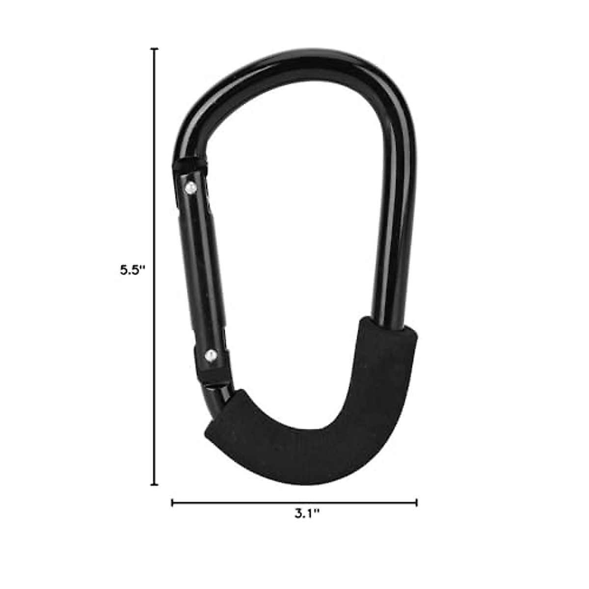 Stroller Hook Mommy Stroller Clip and Stroller Accessories Organizer Hook Pushchair Hook Infant Buggy Bag Clip Large Carabiner Mommy Storage Hook for Shopping Bag Water Bottles
