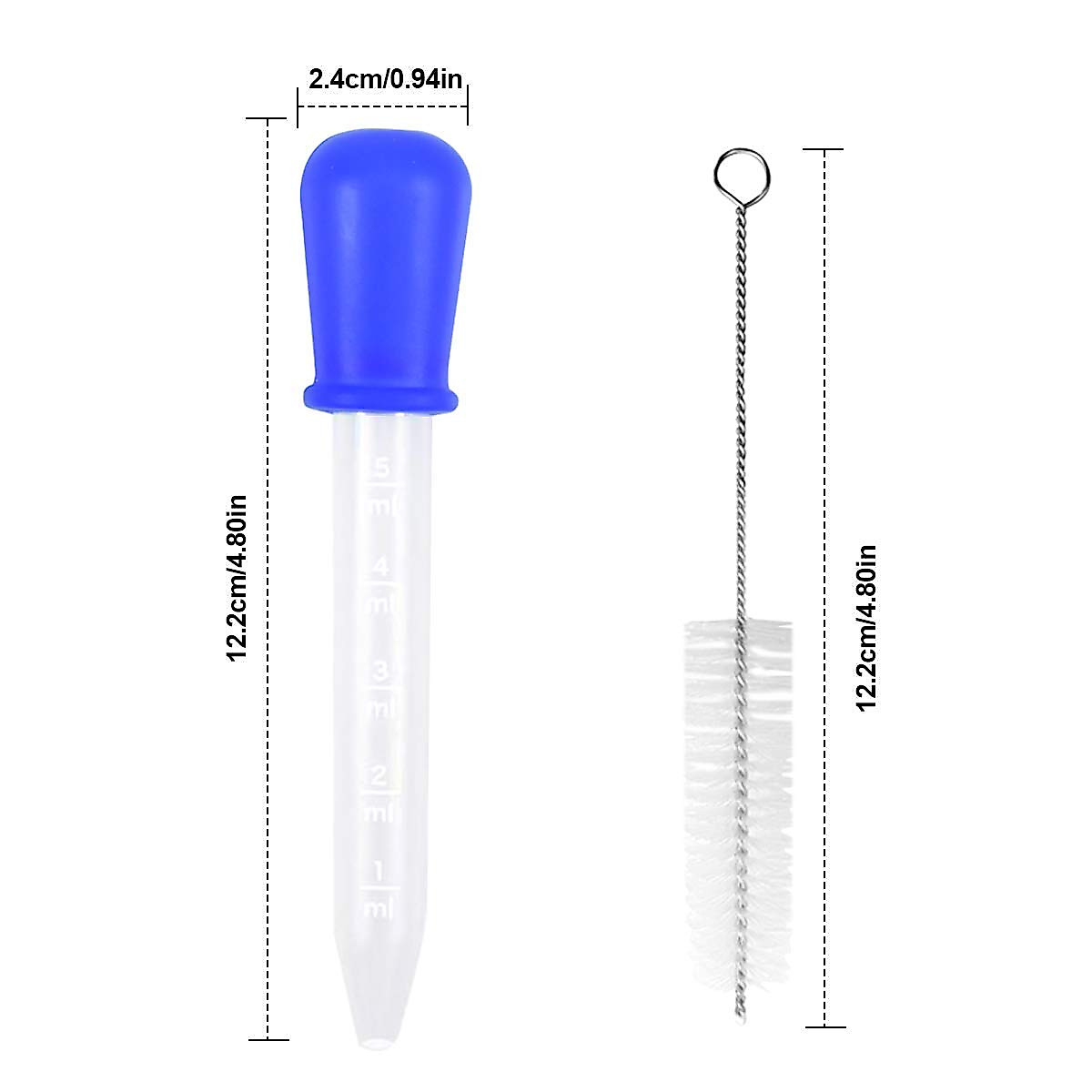 10 Pcs Liquid Droppers Pipettes with 1 Cleaning Brush, 5ML Silicone and Plastic Eyedropper Transfer Pipette with Scale for Children Kids Medicine Science Candy Gummy Molds Crafts (Multicolour)