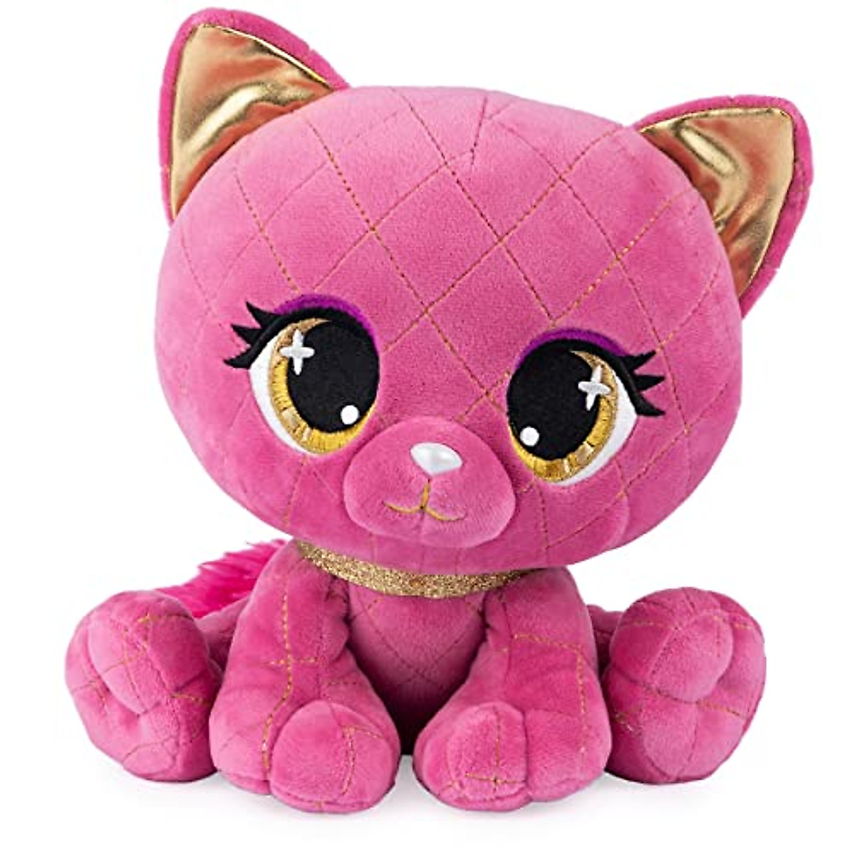 P.Lushes Designer Fashion Pets Madame Purrnel Premium Cat Stuffed Animal, Pink and Gold, 9”