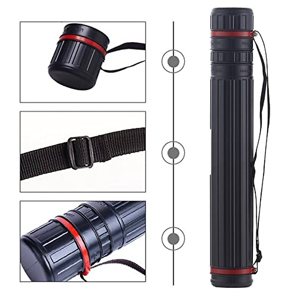 Colcolo Telescoping Document Poster with Shoulder Strap Plastic Adjustable Artwork Holder Box for Scroll Drawings Picture Blueprint