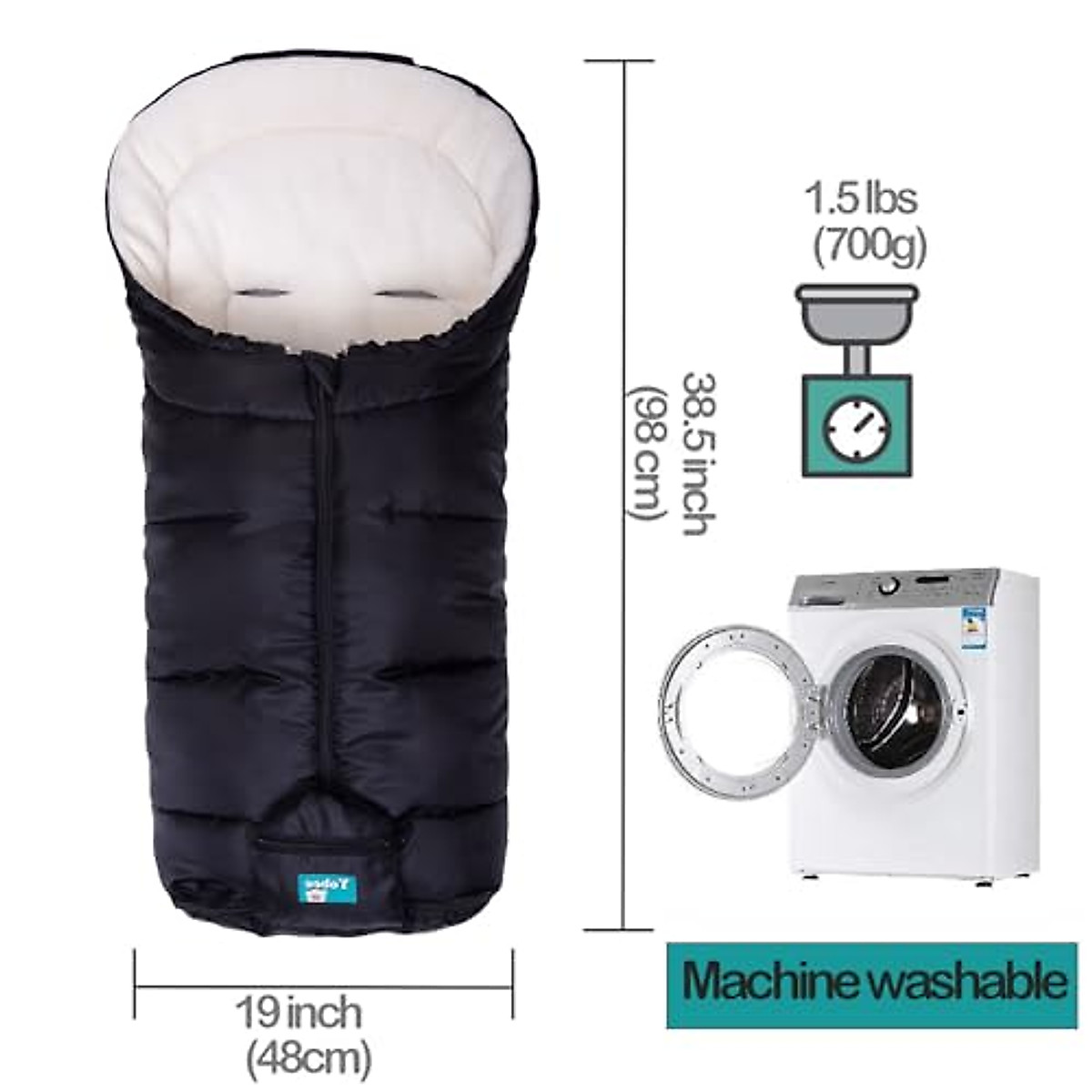 Yobee Weatherproof Toddler Footmuff, Universal Sleeping Bag for Stroller, Comfortable Warm,Temperature Adjustable,100% Safe Toddler Footmuff, Toddler Bunting Bag