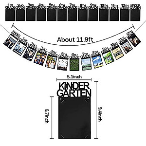 INNORU Graduation Photo Banner, Black 1st - 12th Grade Banner Congrats Graduate Sign - Grad Photo Props Decorations Supplies