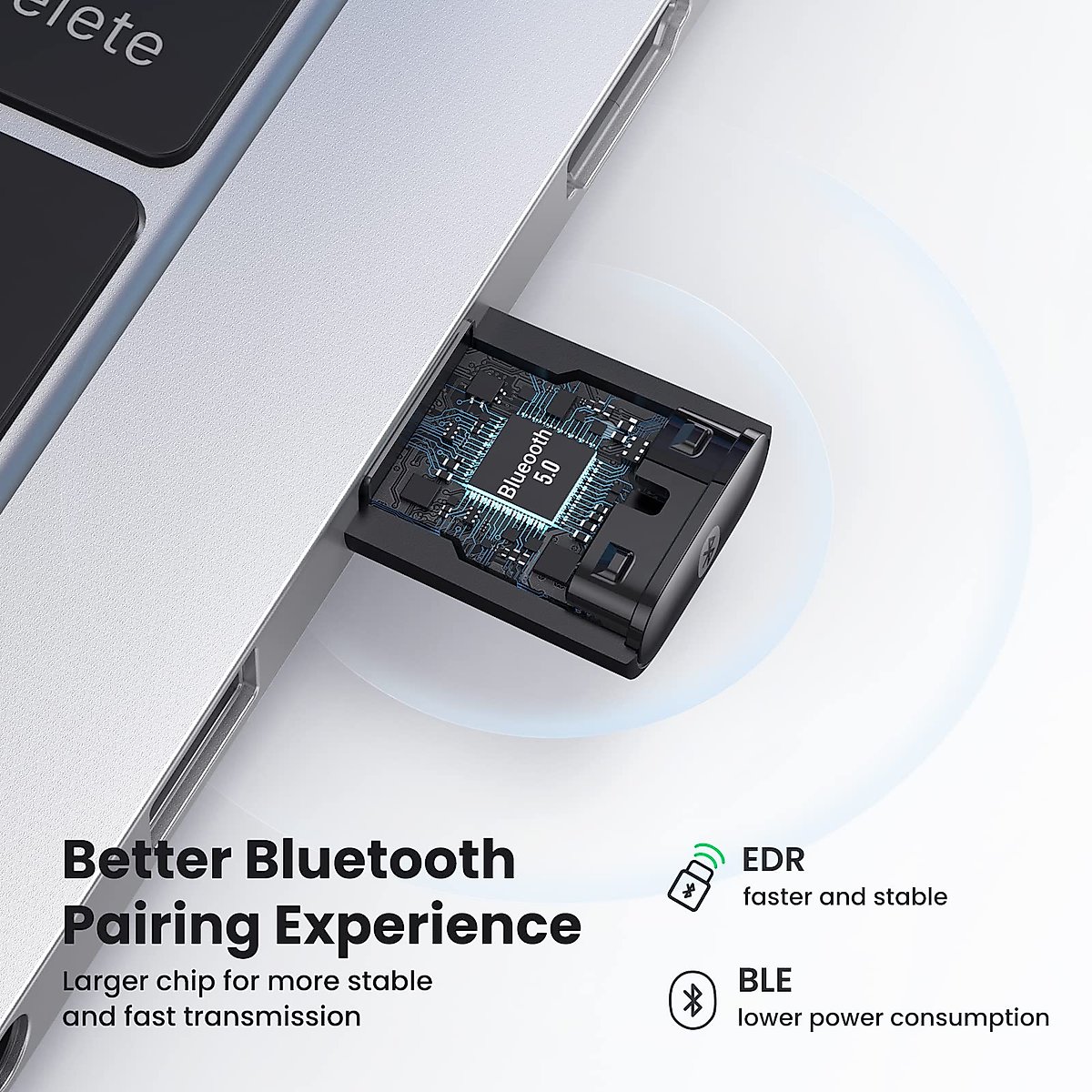 UGREEN USB Bluetooth Dongle for PC - 5.0 Adapter, Driver-Free for Windows 11/10/8.1, Compatible with Desktop, Laptop, Bluetooth Mouse/Keyboard, Headsets, Speakers
