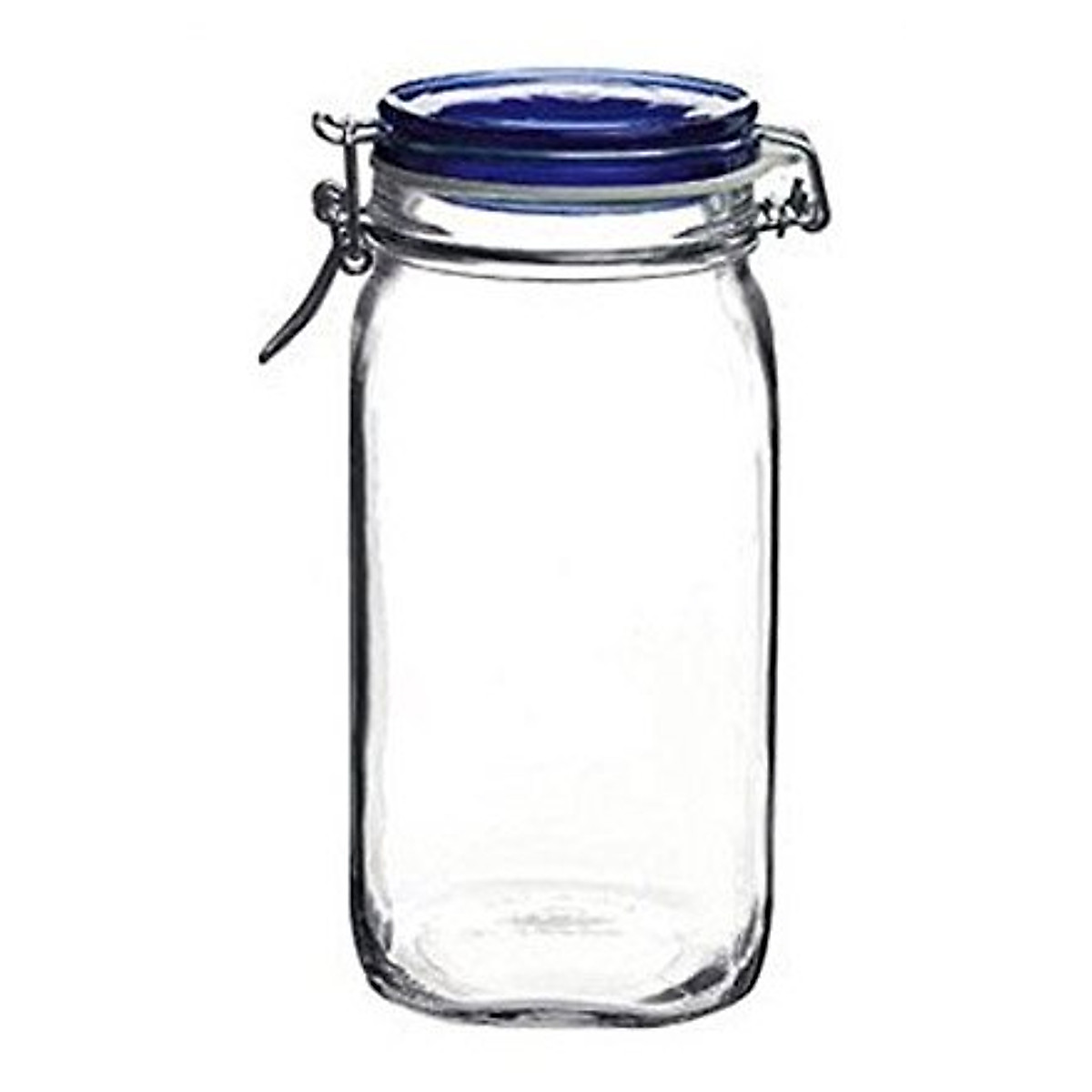 Bormioli Rocco Fido Square Jaw with Blue Lid, 50-3/4-Ounce