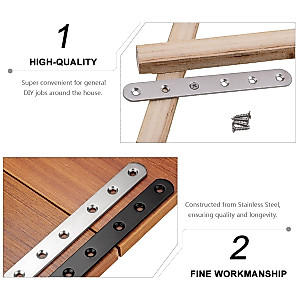 VILLCASE 4pcs Stainless Steel Connection Heavy Duty Shelving Flat Mending Plate Stainless Steel Corner Shelf Support Heavy Duty Shelf Brackets Heavy-duty Bracket Metal Corner Bracket