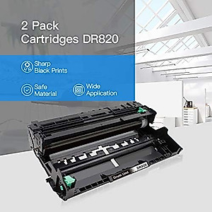 LxTek Compatible Drum Unit Replacement for Brother DR820 DR-820 HL-L6200DW HL-L6200DWT Printer Tray (2 Black, Super-High Yield 60,000 Pages)