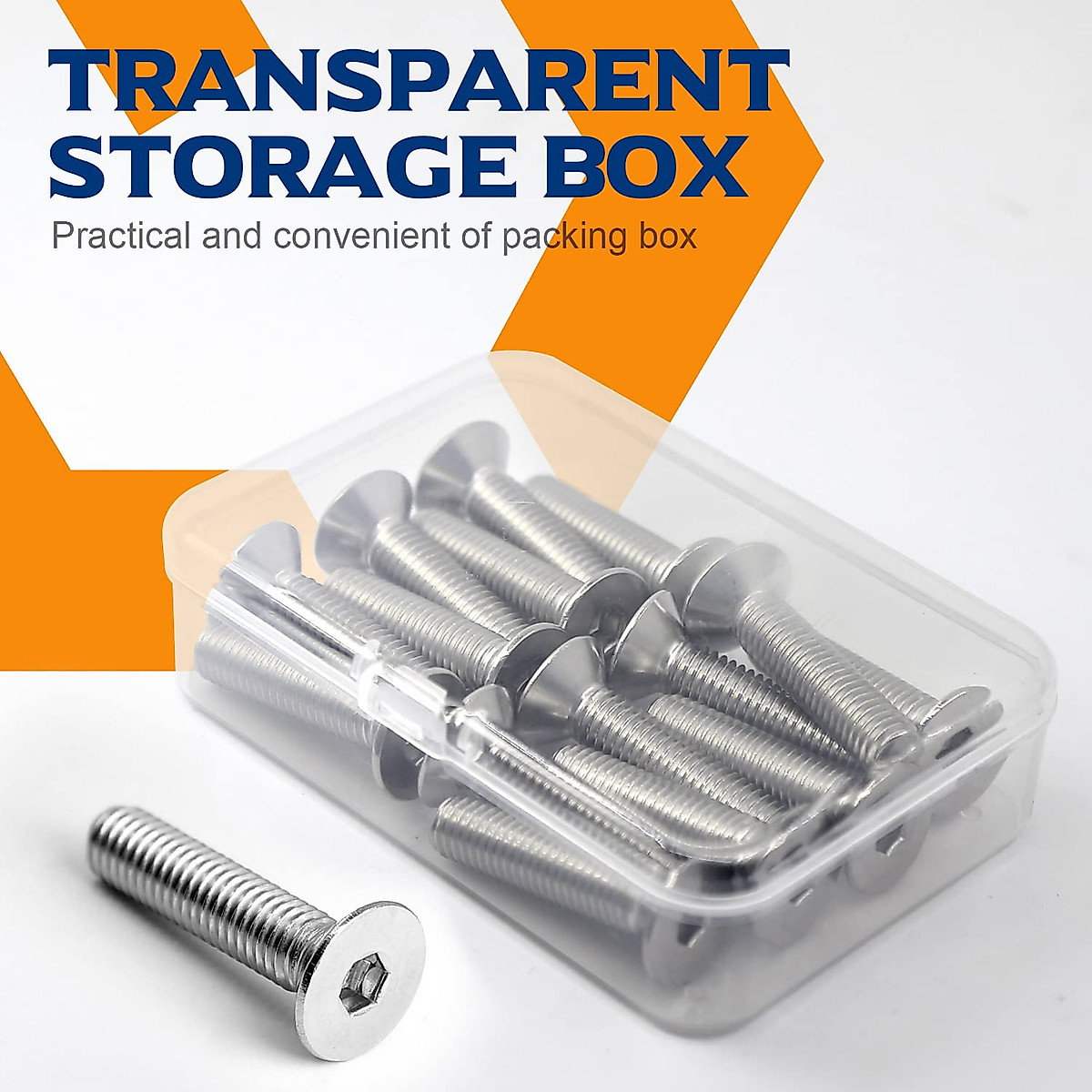 M6 45mm Flat Head Socket Cap Screws 304 Stainless Steel Allen Socket Drive Full Thread Machine Thread 25 PCS