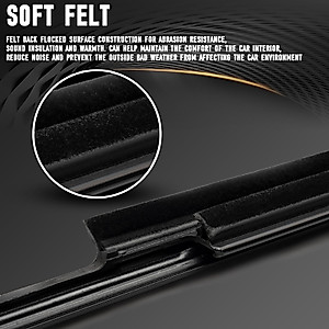 WEILEITE Exterior Window Moulding Belt Glass Sweep Felt Trim Seal Weatherstrip Kit Compatible with Toyota Tundra Double Cab 2007-2020 Replaces 68160-0C020 68210-0C020 68163-0C010 68164-0C010(4PCS)
