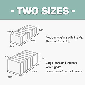 MENGHUONIAN 7Grid Washable Wardrobe Clothes Organizers and Storage Wardrobe - Wardrobe Clothes Organizer (Off White,7 Grids-Jeans)