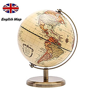Exerz Antique Globe Dia 5.5-inch / 14cm - Modern Map in Antique Color - English Map - Educational/Geographic